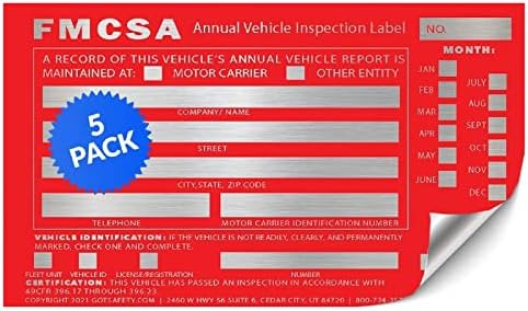 Amazon.com : J. J. Keller 5-Pack, Aluminum Annual Vehicle Inspection ...