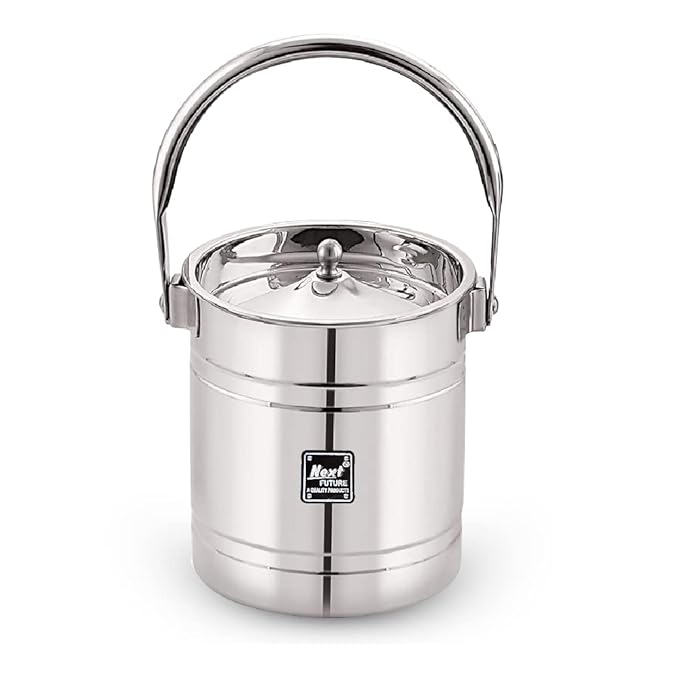 Next Future, 4 Litre Premium Stainless-Steel Milk Can/Milk Container ...