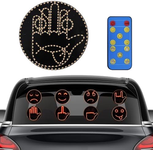 Amazon.com: 4 Emojis and 4 Gestures Middle Finger Car Light with Remote ...