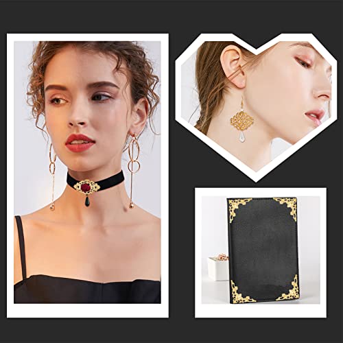 Snapklik.com : 1 Box 80Pcs 8 Styles Gold Filigree Connectors Metal ...