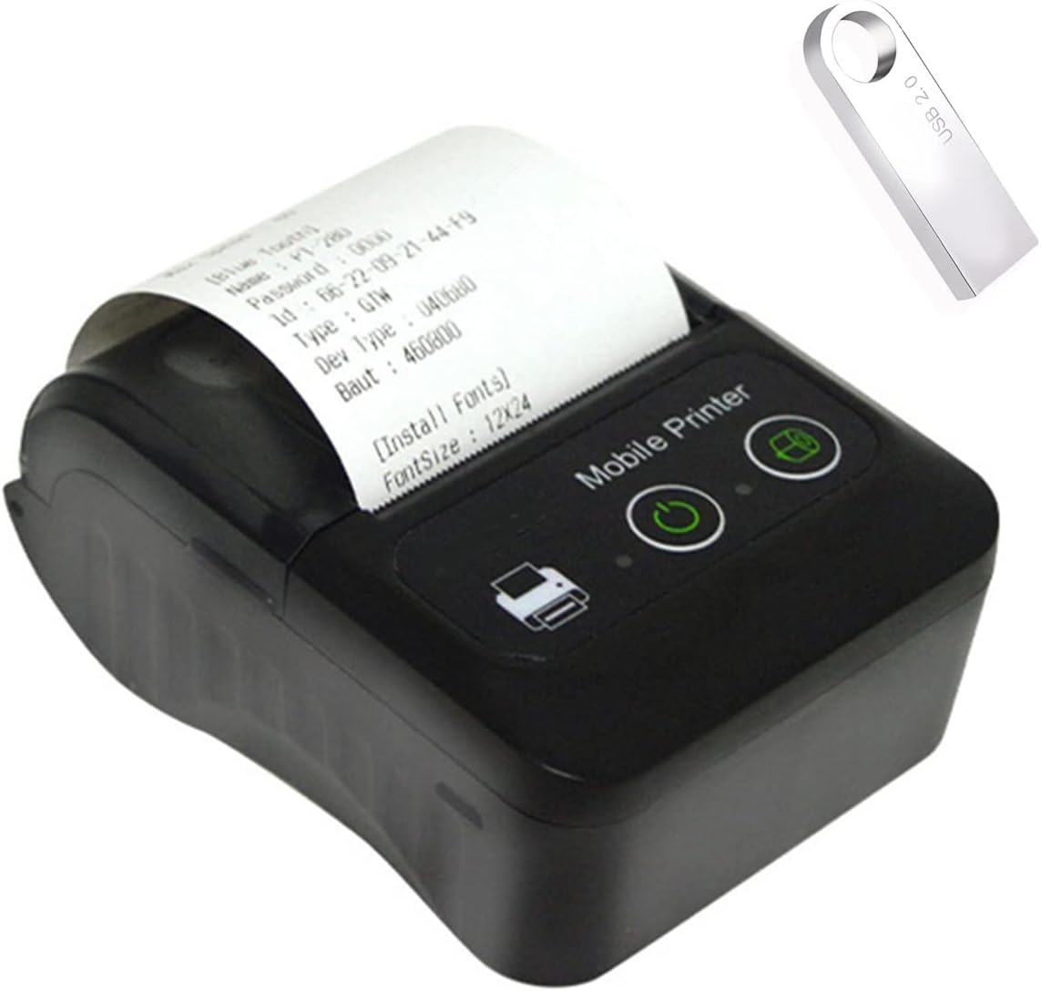 Amazon.com: GZGYNADAST 58mm Bluetooth Receipt Thermal Printer, Portable ...