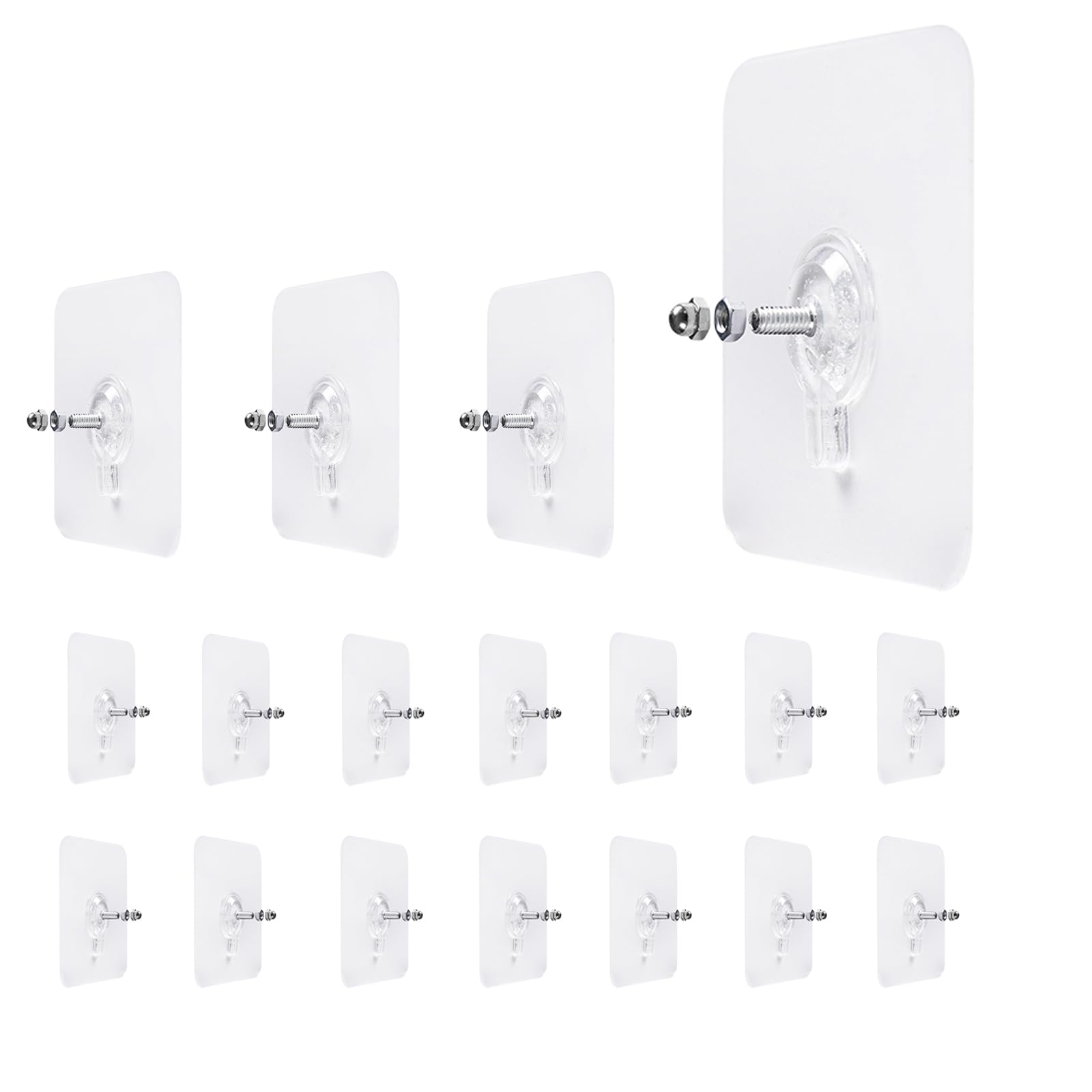 Amazon.com: LAJAR 18 Pack Adhesive Wall Screws Hanging Nails, Seamless ...
