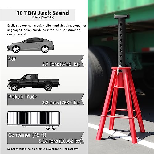 Snapklik.com : DNA MOTORING 10T Pin-Type Jack Stands Heavy Duty Steel ...