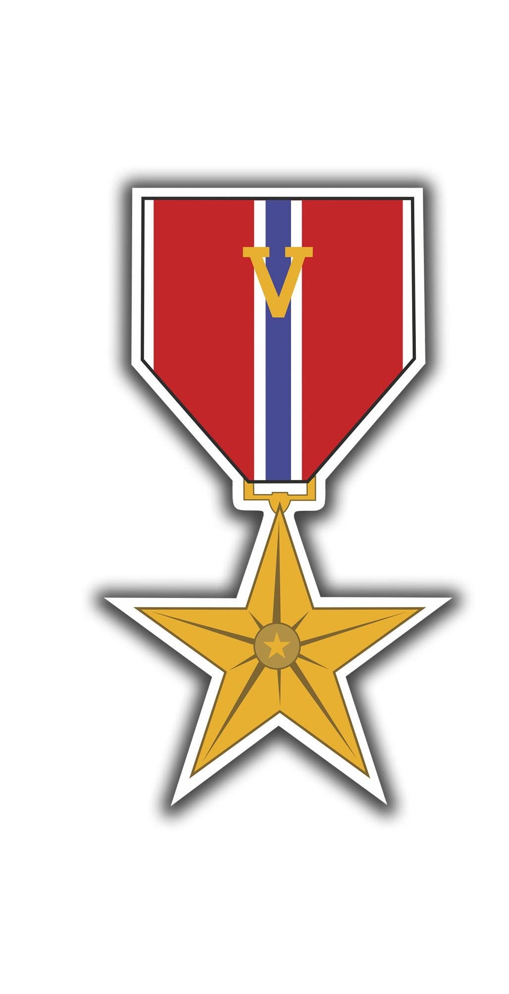 Amazon.com - Sticker Mini Bronze Star Medal V-Device Decal United ...