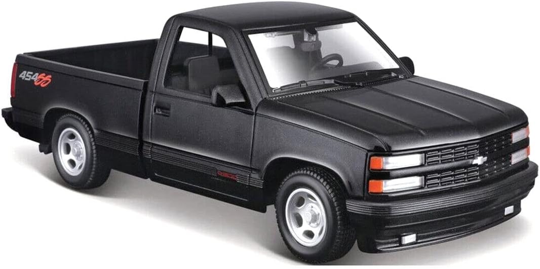 Amazon.com: 1993 Chevy 454 SS Pickup Truck Black 1/24 Diecast Model Car ...