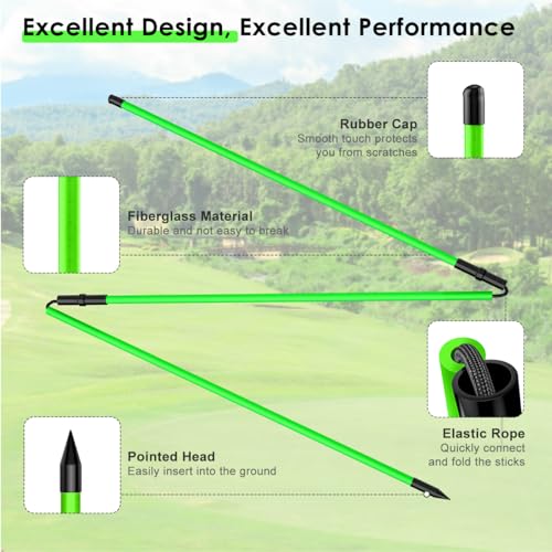 Rhino Valley Golf Alignment Sticks 3 Pack, 48” Collapsible Alignment ...