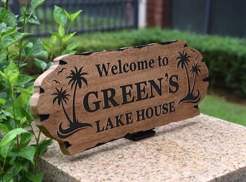 Amazon.com: Custom Wood Sign, Personalized Last Name Decor with Coconut ...