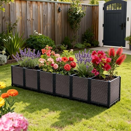 Amazon.com: Large Planters for Outdoor Plants - Deepened 20" H, Raised ...