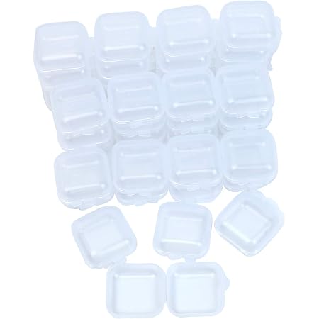 Amazon.com: LJY 32 Pieces Mixed Sizes Square Empty Mini Clear Plastic ...