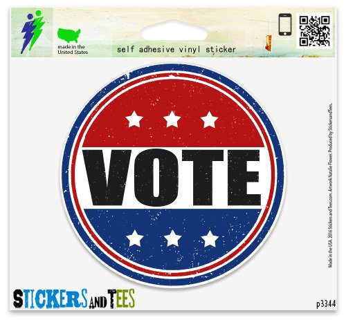 Amazon.com: Vote Vinyl Car Bumper Window Sticker 4" x 4" : Automotive