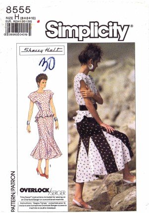 Simplicity 8555 Sewing Pattern Sherry Holt Peplum Dress Top Skirt Size 6 - 10 - Bust 30 1/2 - 32 ...