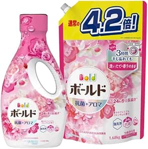 Amazon | 【セット売り】P&G ボールド ジェル 華やかプレミアムブロッサムの香り 本体640g＋つめかえ用 ウルトラジャンボサイズ 1680g 洗濯用洗剤 | ノーブランド品 | 液体洗剤