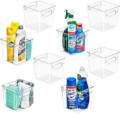 Amazon.com - Sorbus 8 Pack Small Clear Plastic Storage Bins, Clear ...