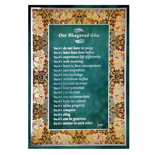 Bhagavad Gita Wall Poster (Silver), 18 Lessons from Bhagavad Gita by ...