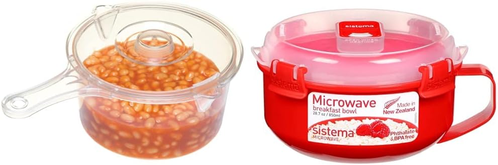 KitchenCraft Microwave Saucepan with Lid, BPA Free Plastic, 900 ml ...