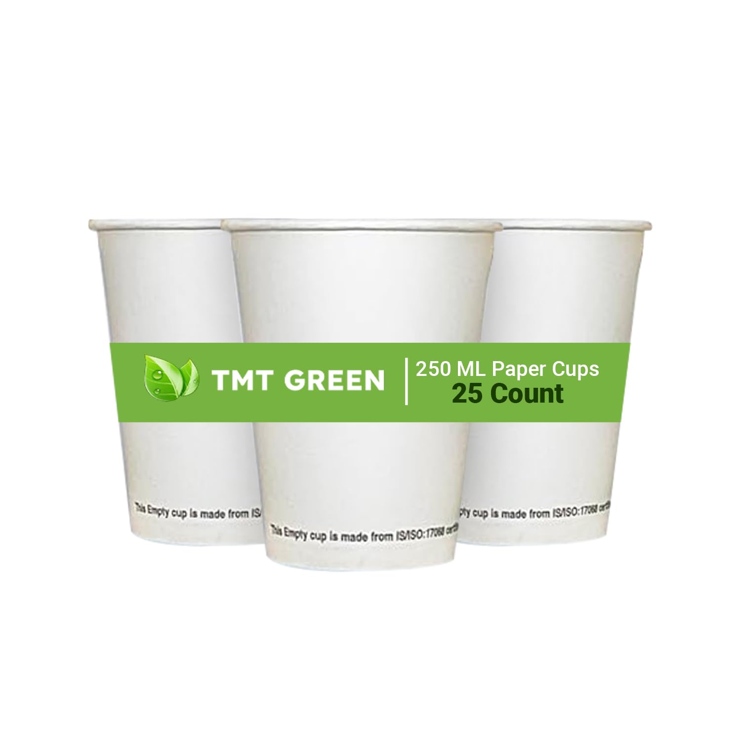 TMT GREEN Biodegradable Disposable Paper Cups 110ml, Eco-Friendly ...