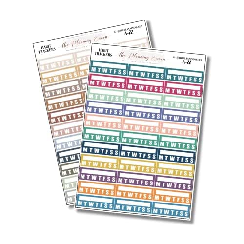 Amazon.com: Weekly habit stickers, Sidebar Habit Tracker Stickers ...