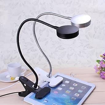 Bendable 3W LED Table Lamp with Clamp(220-240V) , Silvery - Amazon.com