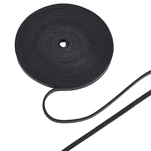 GORGECRAFT 5M Genuine Leather Strip 5mm Wide Flat Cowhide Leather Cord ...