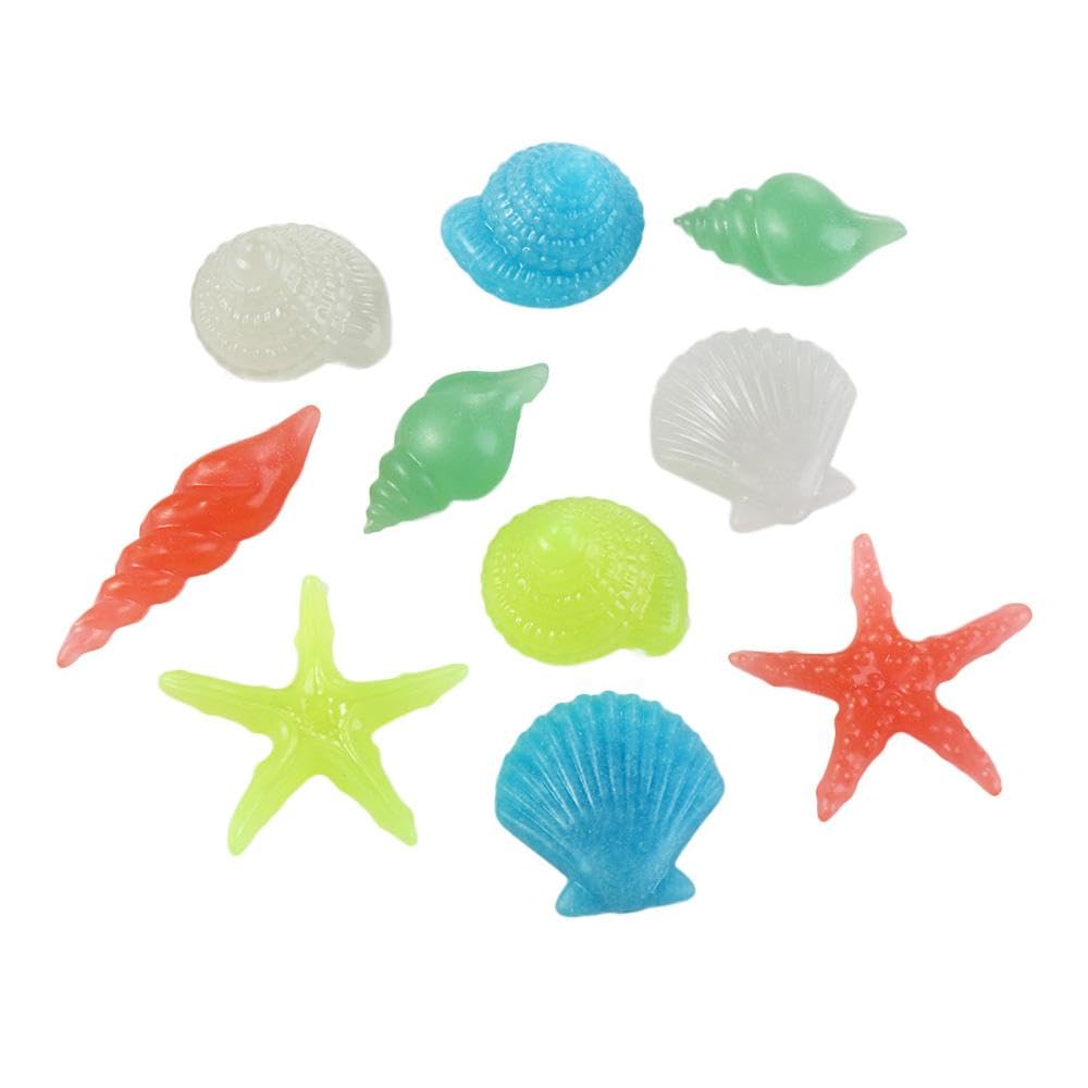 Amazon.com : Leadigol 10Pcs Sea Shells Mix Luminous Stone Glow in The ...