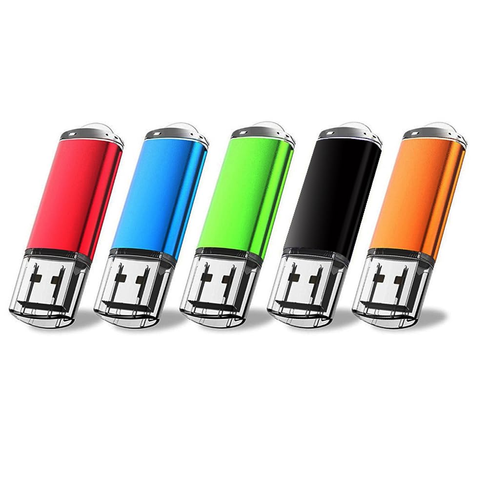 Amazon.com: 5-Color USB Flash Drives 5 Pack 128 MB 256 MB 512 MB 2 GB 4 ...