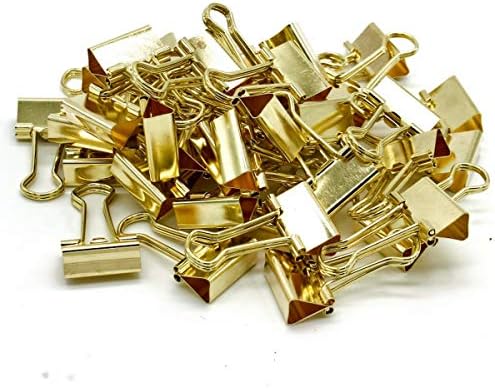 AadyaCrafts 19mm Gold Paper Binder Clips, 40pcs, Anti-Rust, 0.75 inches ...