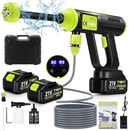 Amazon.com : Cordless Pressure Washer; 1200PSI Brushless Black Cordless ...