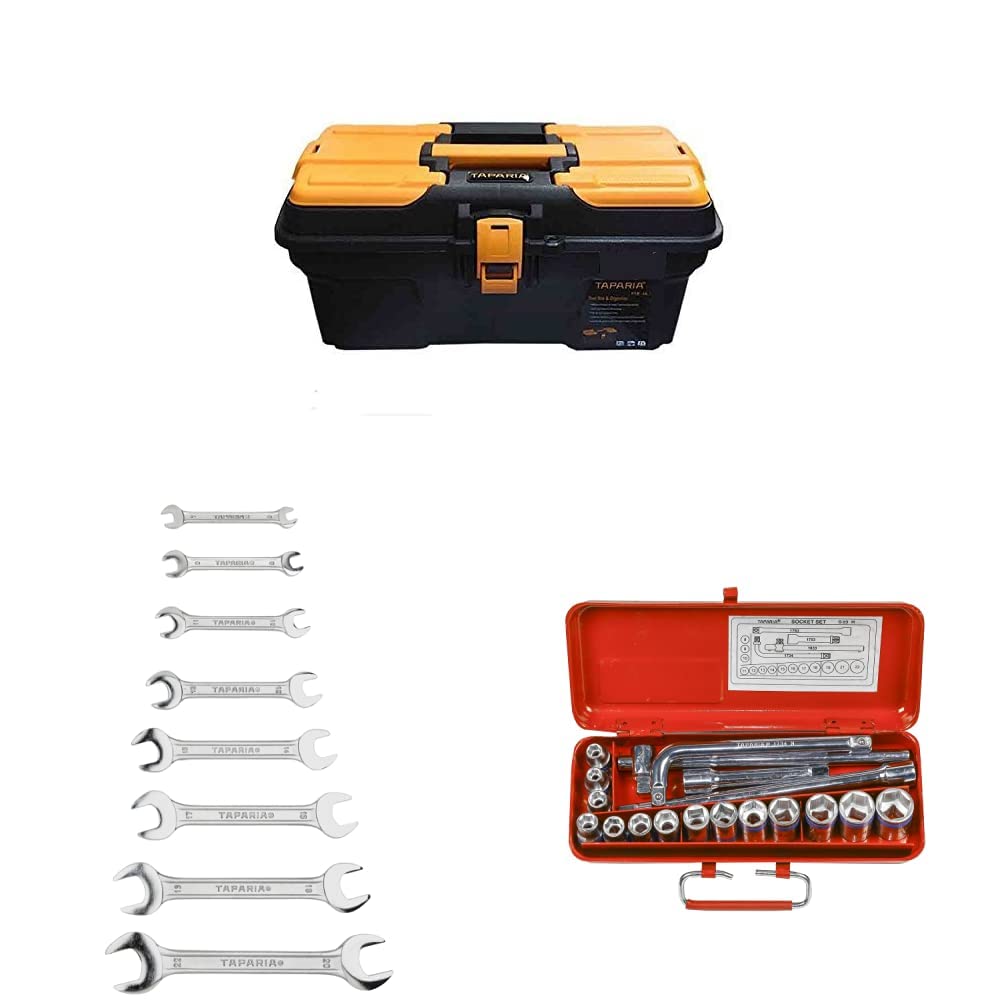 Buy Taparia PTB13 Compact Plastic Tool Box with Organizer (Orange and ...