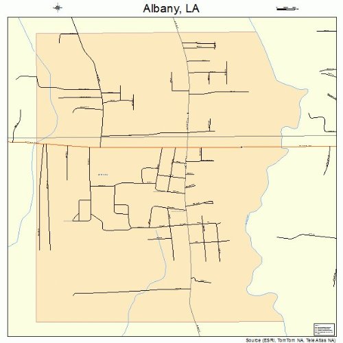 Large Street & Road Map of Albany, Louisiana LA - Printed poster size ...