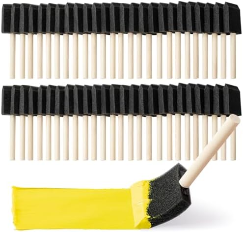Amazon.com: 40 Pcs Foam Brush,1” Foam Paint Brushes, Wood Handle Sponge ...
