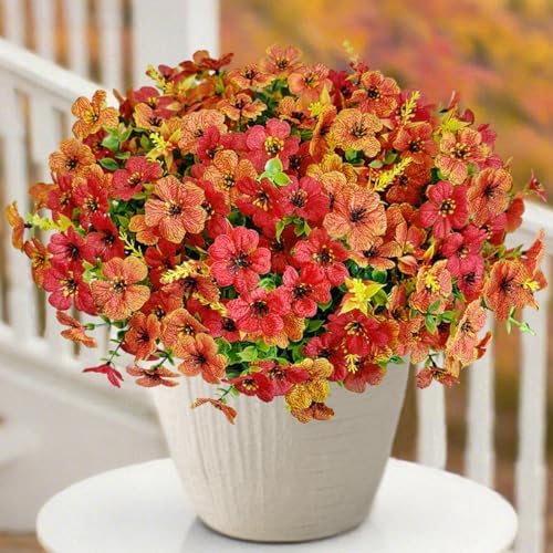 Amazon.com: Cherica 12 Pcs Outdoor Fall Decor, Fall Flowers Artificial ...