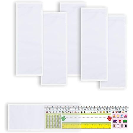 Amazon.com : Meetory 50 Pieces Transparent Nameplate Pocket Self ...