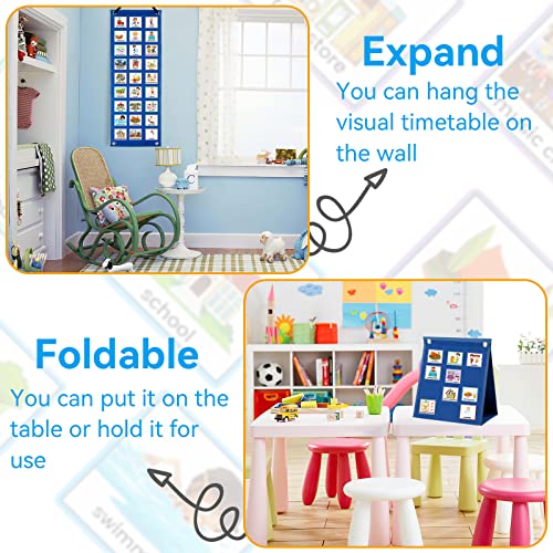Felt Visual Board, Backing Board for Children Visual Timetable, 68x24cm ...
