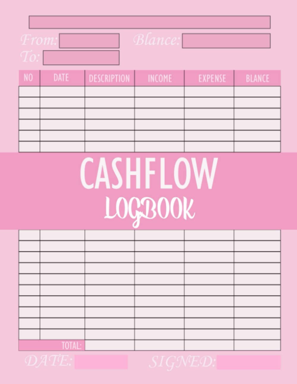 Buy Cashflow Logbook: Daily Petty Cash Book, Large Cash Flow Ledger ...
