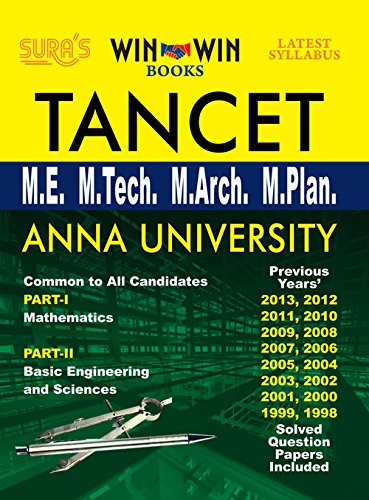 TANCET M.E., M.Tech., M.Arch., M.Plan Exam Book : A Panel of Authors|A Complete Book for TANCET ...