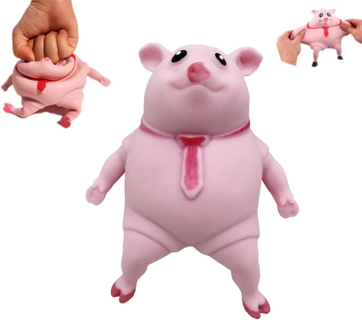 Amazon.com: Stretchy Glue-Sand Filled Rubber Piggy,Pink Pig Squishy Toy ...