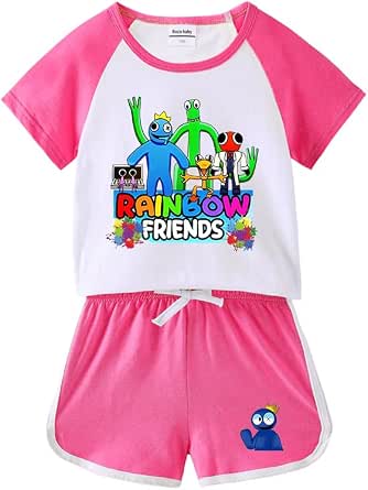 Amazon.co.jp: AERKO レインボーフレンズ rainbow friends キッズ 子供服 夏服 半袖 Tシャツ ショート ...