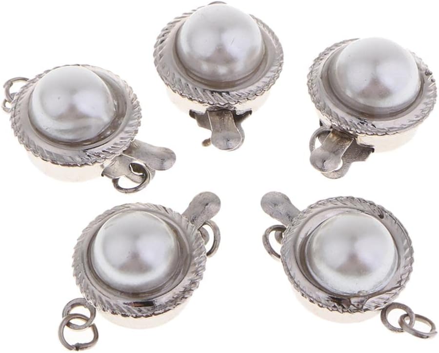 Amazon.com: Xiaojikuaipao 10 Silver Pearl Push Pull Box Clasps for ...