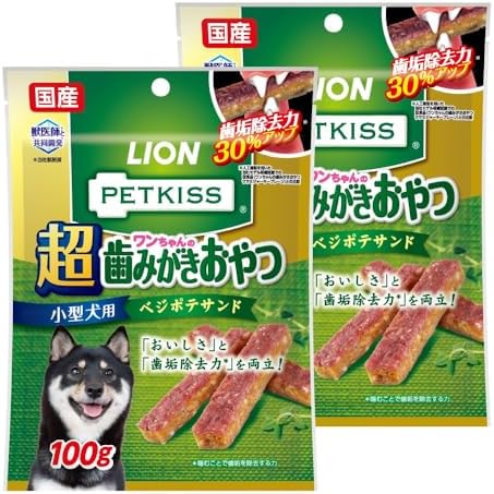 Amazon.co.jp: PETKISS ワンちゃんの超歯みがきおやつ ベジポテサンド 2個パック : ペット用品