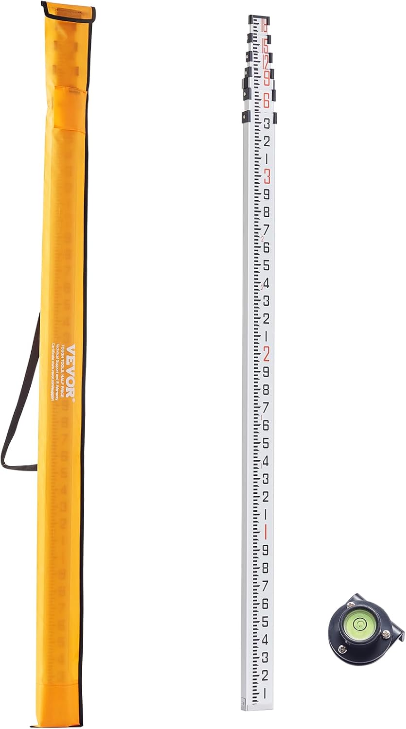 VEVOR Aluminum Grade 18-Feet/10ths 6 Sections Telescopic Measuring Rod ...
