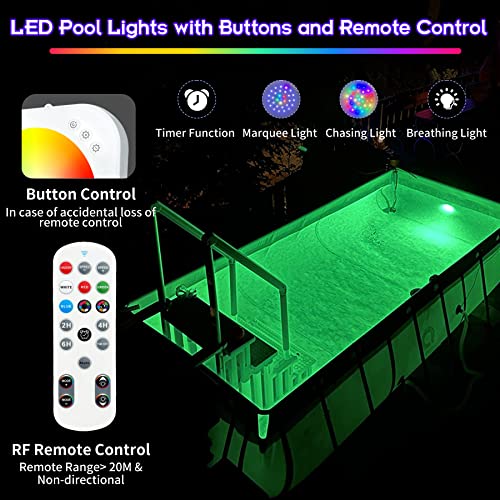 ChlorStar Rechargeable Submersible Pool Lights with Remote,Led Pool ...