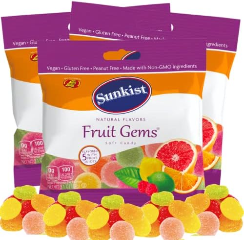 Amazon.com : Sunkist Individually Wrapped Fruit Gem Soft Candy Only ...