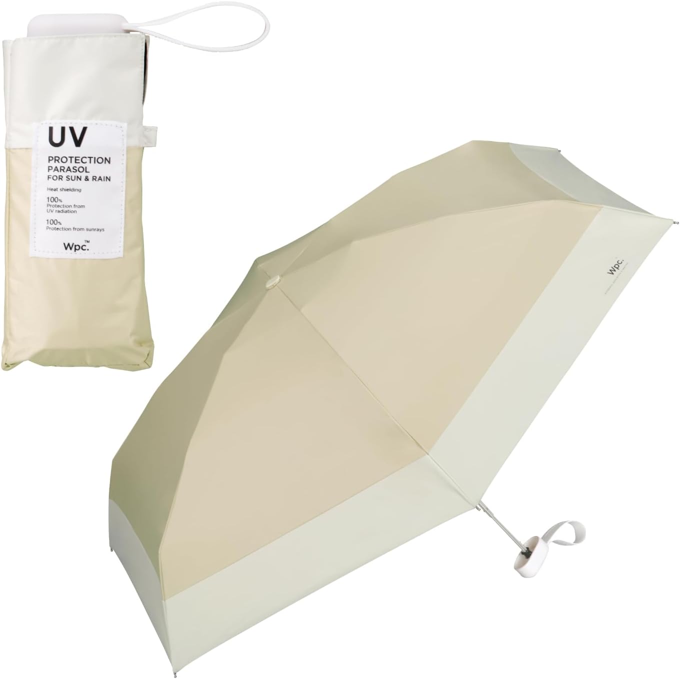 Amazon.co.jp: 【2024】Wpc. 最強の日傘 UVO(ウーボ)折りたたみ傘／5段 無地 ベージュ 《遮光率＆UVカット率100%/UPF50＋/遮熱/晴雨兼用》コンパクト 親骨 ...