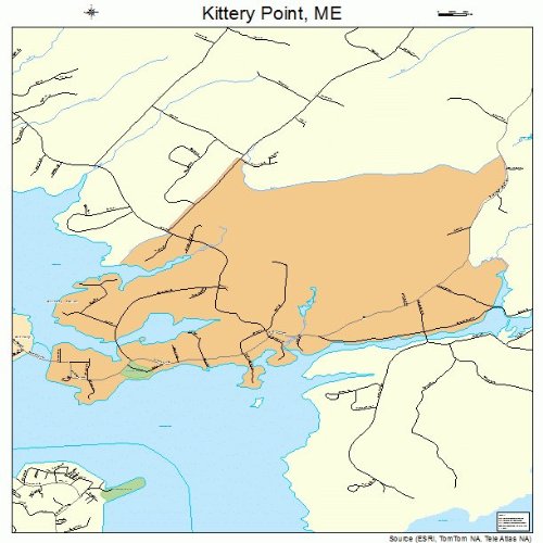 Large Street & Road Map of Kittery Point, Maine ME - Printed poster ...