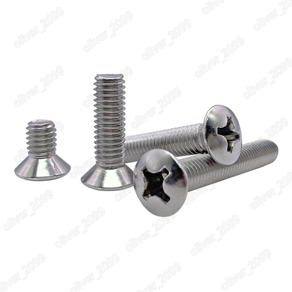 Raised Head Screw 2 Silver Color Phillips Round Head Wood Screws