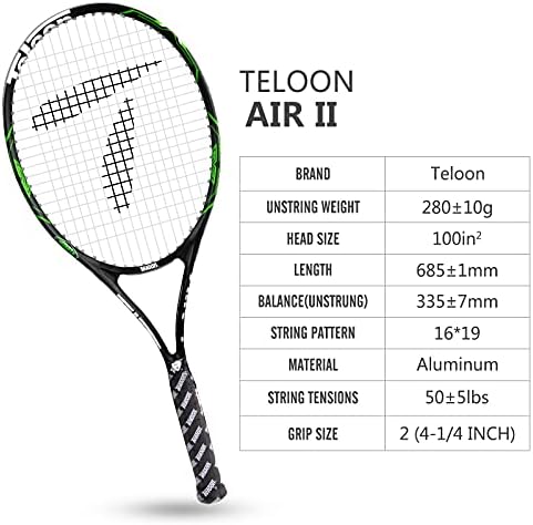 Teloon Adult Tennis Rackets - 27 Inch Tennis Racquet For Men And Women ...
