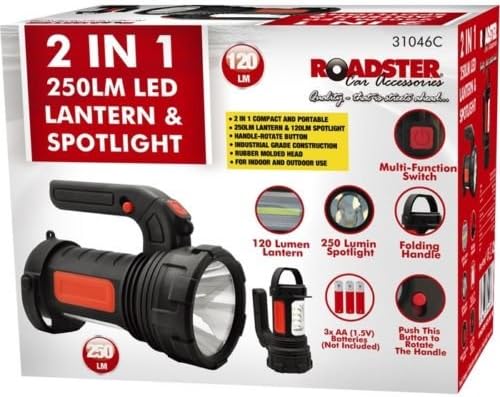 BARGAINS-GALORE 2 in 1 Led Torch & Spotlight - 250Lm Work Security ...