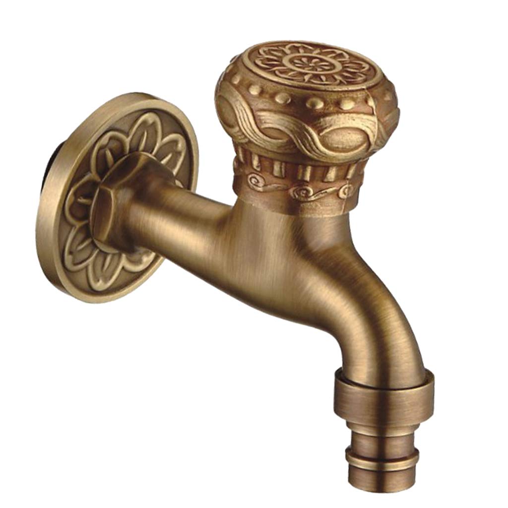 Antique Gold Brass Washing Machine Sink Water Faucet Sink Tap Wall ...