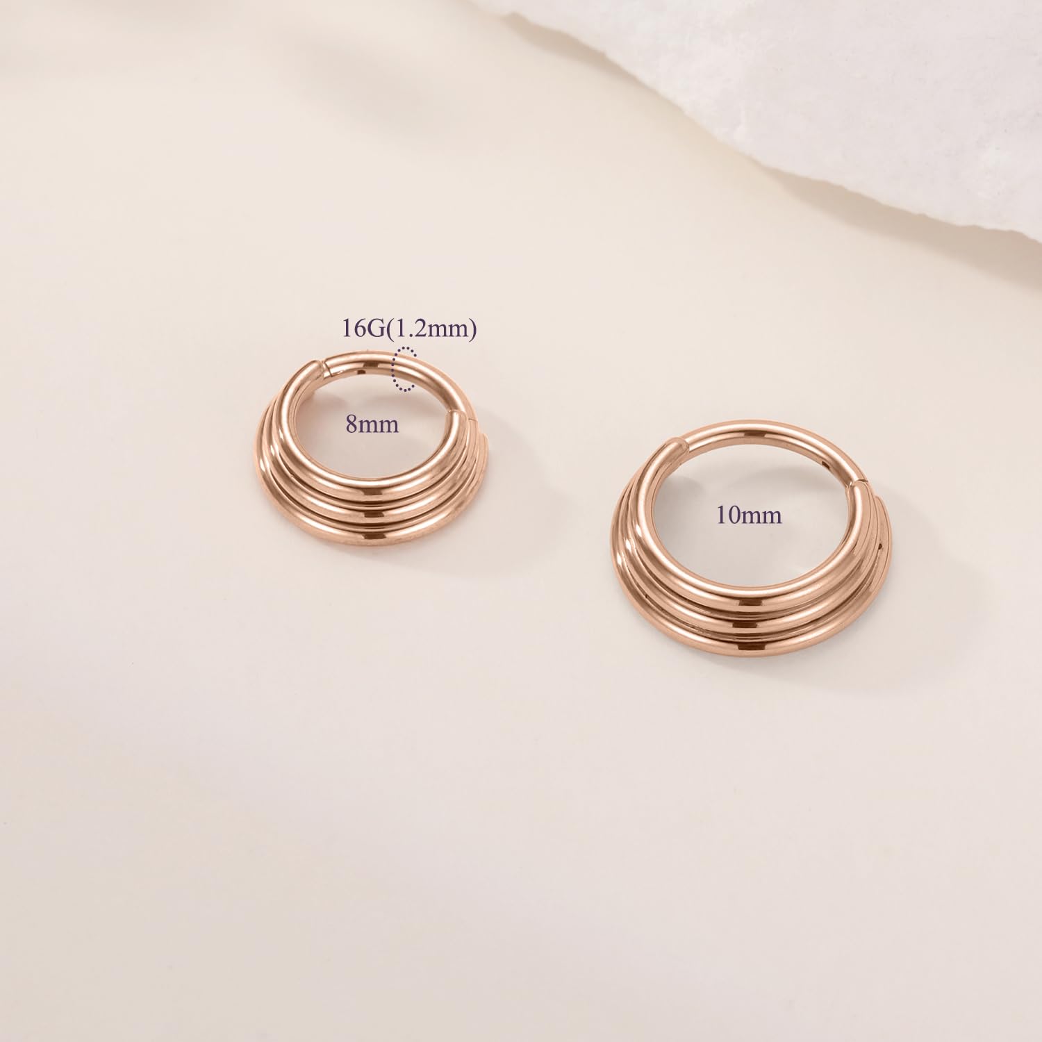 Snapklik.com : Triple Stacked Septum Nose Ring 316L Surgical Steel ...