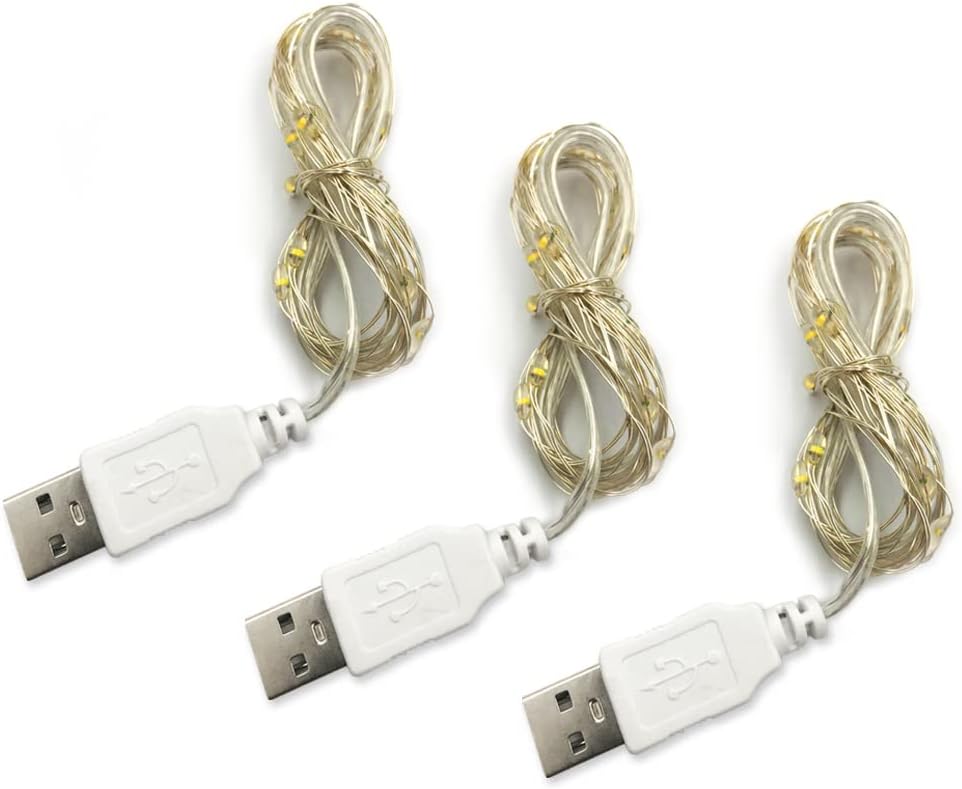 Amazon.com: BQZYX+ 3 Pack USB Fairy Lights USB Powered String Lights ...